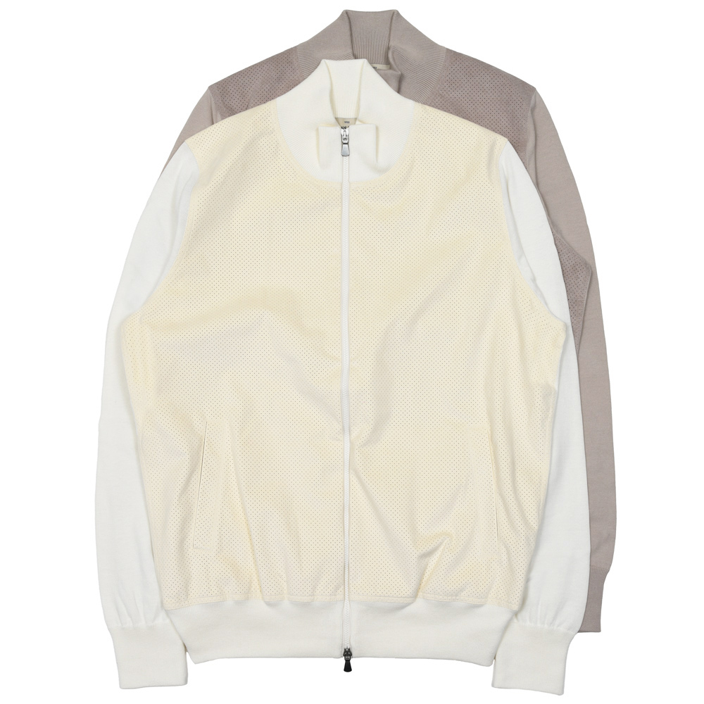 Gransasso（グラン サッソ）｜GRAN SASSO / グランサッソハイゲージコットン×アルカンターラスタンドカラージップブルゾン ...
